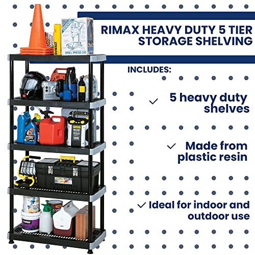 Rimax 9494 5 Shelf Storage Rack, Black