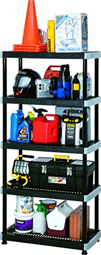 Rimax 9494 5 Shelf Storage Rack, Black