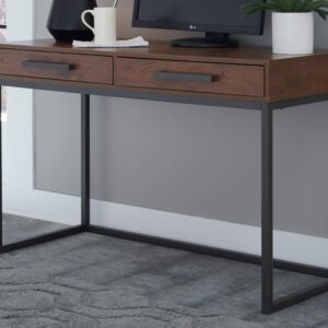 Signature Design by Ashley Horatio Urban Industrial 48" Home Office Desk with 2 Drawers, Brown