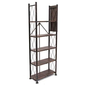 Origami RB-OTM 6-Tier Book Shelf, Stamped Shelving, Bronze