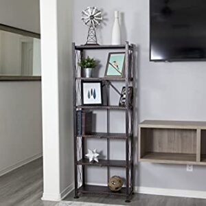 Origami RB-OTM 6-Tier Book Shelf, Stamped Shelving, Bronze