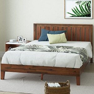 zinus vivek deluxe wood platform bed frame with headboard / wood slat support / no box spring needed / easy assembly, king