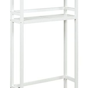 New Ridge Home Goods Solid Wood Dunnsville 2-Tier Space Saver for Extra Storage, WHITE