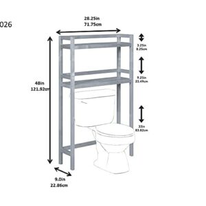 New Ridge Home Goods Solid Wood Dunnsville 2-Tier Space Saver for Extra Storage, WHITE