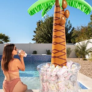 JOYIN 60" Inflatable Palm Tree Cooler, Beach Theme Party Decor, Pool Party Decorations, Luau Hawaiian Birthday Party Supplies Ocean Jungle Tropical Themed Party Decoration Summer Outdoor Drink Cooler