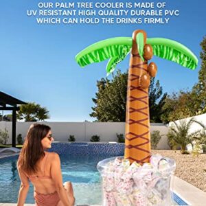 JOYIN 60" Inflatable Palm Tree Cooler, Beach Theme Party Decor, Pool Party Decorations, Luau Hawaiian Birthday Party Supplies Ocean Jungle Tropical Themed Party Decoration Summer Outdoor Drink Cooler