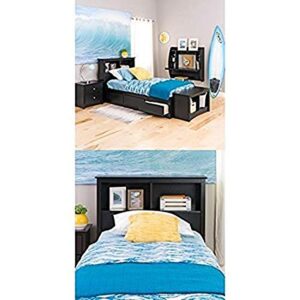 prepac sonoma twin bed and headboard - black