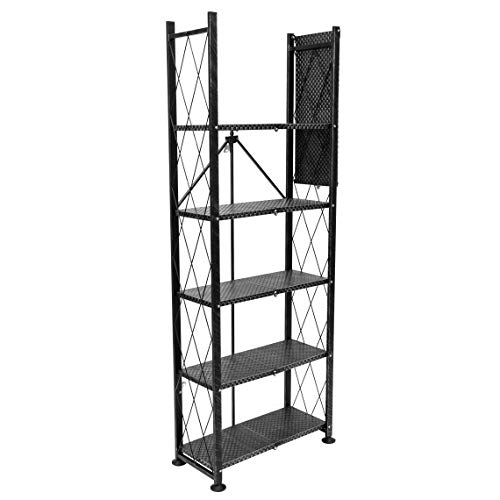 Origami RB-OTM-BLA Bookshelf, Stamped Shelving, Black