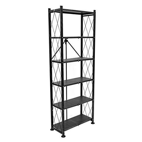 Origami RB-OTM-BLA Bookshelf, Stamped Shelving, Black