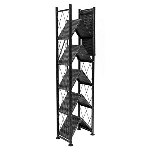 Origami RB-OTM-BLA Bookshelf, Stamped Shelving, Black