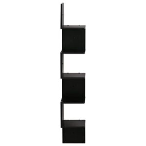 Furinno Rossi Wall Mount Floating Corner Shelf, 5-Tier Square , Espresso