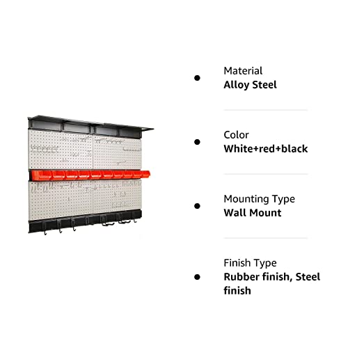 Ultrawall Pegboard Wall Organizer, 48X 36 inch Garage Storage Pegboard with Hooks Storage Bins Tool Board Panel Tool Organizer