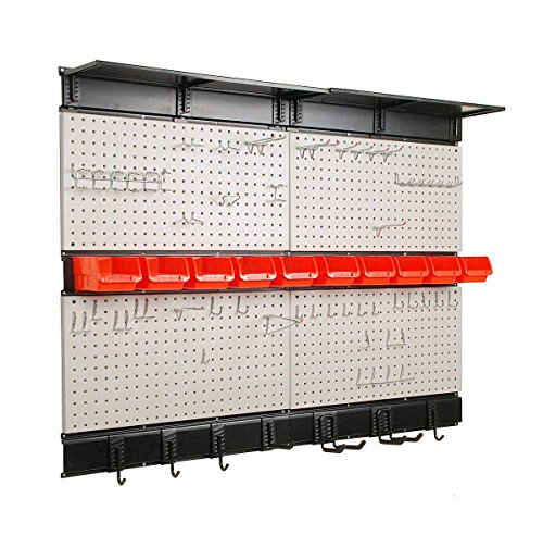 Ultrawall Pegboard Wall Organizer, 48X 36 inch Garage Storage Pegboard with Hooks Storage Bins Tool Board Panel Tool Organizer