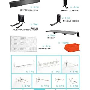 Ultrawall Pegboard Wall Organizer, 48X 36 inch Garage Storage Pegboard with Hooks Storage Bins Tool Board Panel Tool Organizer