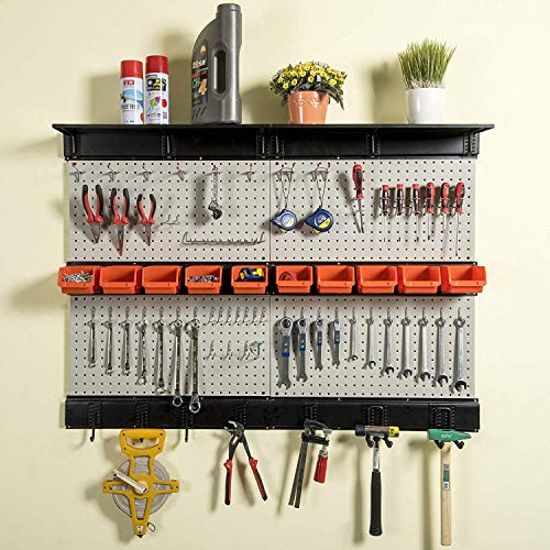 Ultrawall Pegboard Wall Organizer, 48X 36 inch Garage Storage Pegboard with Hooks Storage Bins Tool Board Panel Tool Organizer