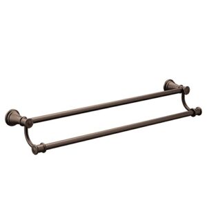 moen yb6422orb belfield 24 inch bathroom double -towel bar, oil rubbed bronze