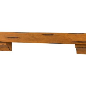 48 Inch Floating Fireplace Mantel Wood Shelf In Chestnut Rustic - Breckenridge From Mantels Direct | With Corbel Bracket Arches | Wooden Rustic Wall Shelf Perfect for Electric Fireplaces and Décor