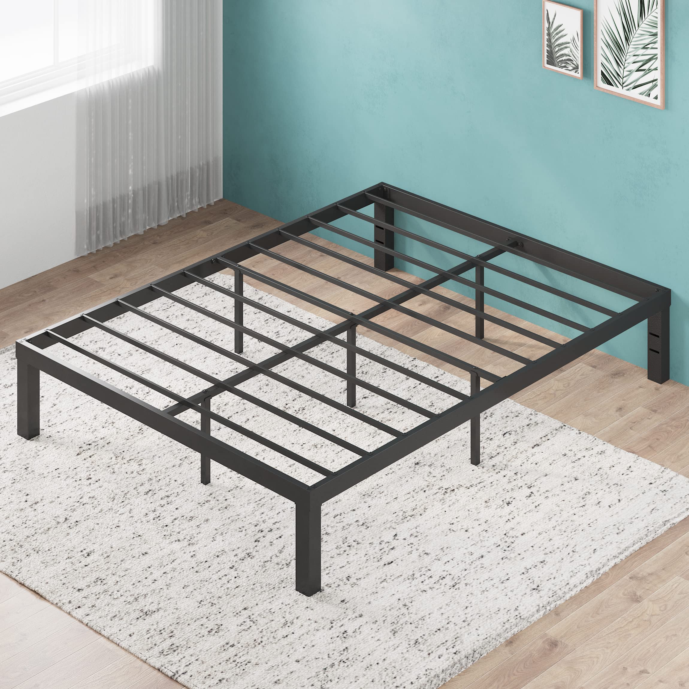 ZINUS Luis 14 Inch QuickLock Metal Platform Bed Frame / Mattress Foundation with Steel Slat Support / No Box Spring Needed / Easy Assembly, Full