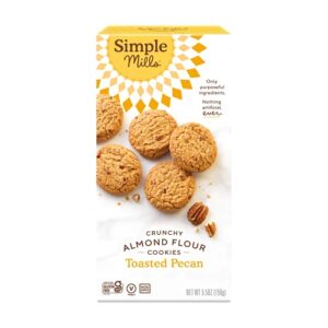 simple mills almond flour crunchy cookies, toasted pecan - gluten free, vegan, healthy snacks, made with organic coconut oil, 5.5 ounce (pack of 1)