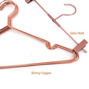 10Pack Koobay 17" Rose Shiny Copper Clothes Wire Hanging Hangers for Shirts Coat Storage & Displayetal