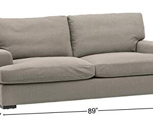 Amazon Brand – Stone & Beam Lauren Down-Filled Oversized Sofa Couch, 89"W, Slate