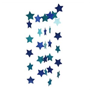 Furuix Boy Baby Shower Decorations 13pcs White Navy Blue Baby Blue Tissue Paper Pom Pom Paper Lanterns Blue Star Garland Honeycomb Ball for Birthday Decor, Bridal Shower Decor/Outer Space Party Decor