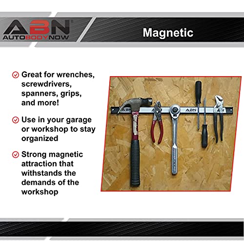 ABN Magnetic Tool Holder 3-Piece Set of 8in, 12in, 18in Strip Racks with Mounting Screws – For Garage and Workshop