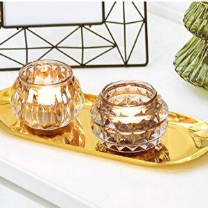 Stainless Steel Towel/ Dish Plate, Tea/ Fruit Storage Trays Cosmetics Jewelry Organizer, Gold, Oval