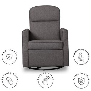 Delta Children Blair Slim Nursery Glider Swivel Rocker Chair, Charcoal