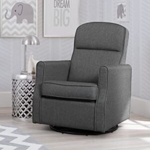 Delta Children Blair Slim Nursery Glider Swivel Rocker Chair, Charcoal