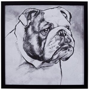 amazon brand – stone & beam modern black and white print wall art of english bulldog, black frame, 22" x 22"