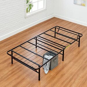 Amazon Basics Foldable Metal Platform Bed Frame with Tool Free Setup, 14 Inches High, Twin, Black