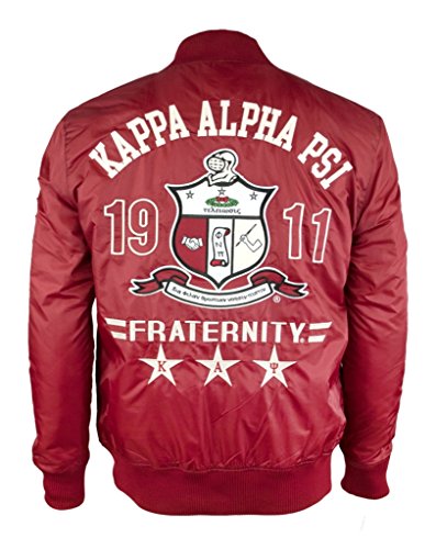 Kappa Alpha Psi Fraternity Mens Bomber Jacket 4XL Crimson Red