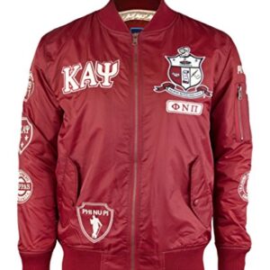 Kappa Alpha Psi Fraternity Mens Bomber Jacket 4XL Crimson Red