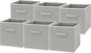 6 pack - simplehouseware foldable cube storage bin, grey