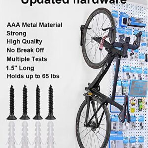 DIRZA Bike Rack Garage Wall Mount Bike Hanger Bike Hooks Bike Storage Bicycle Vertical System for Garage Indoor Shed - Easily Hang/Detach - Holds up to 65 lb with Screws Black