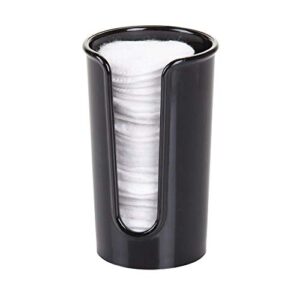 iDesign Paper & Plastic Disposable Cup Dispenser for Bathroom Countertops, The Clarity Collection – 3.05” x 3.05” x 5”, Black