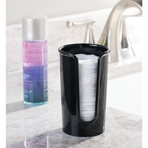 iDesign Paper & Plastic Disposable Cup Dispenser for Bathroom Countertops, The Clarity Collection – 3.05” x 3.05” x 5”, Black