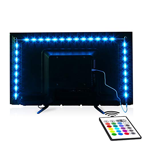 Tv Led Backlight,Maylit Pre-Cut 6.56ft Led Strip Lights for 40-60in Tv,4Pcs USB Powered Tv Lights kit with Remote,RGB Bias Lighting for Room Decor