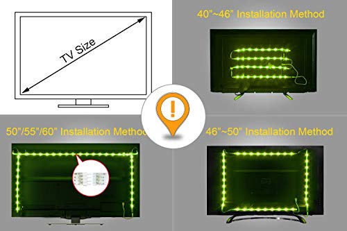 Tv Led Backlight,Maylit Pre-Cut 6.56ft Led Strip Lights for 40-60in Tv,4Pcs USB Powered Tv Lights kit with Remote,RGB Bias Lighting for Room Decor