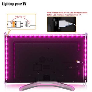 Tv Led Backlight,Maylit Pre-Cut 6.56ft Led Strip Lights for 40-60in Tv,4Pcs USB Powered Tv Lights kit with Remote,RGB Bias Lighting for Room Decor