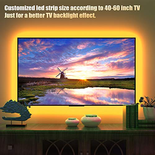 Tv Led Backlight,Maylit Pre-Cut 6.56ft Led Strip Lights for 40-60in Tv,4Pcs USB Powered Tv Lights kit with Remote,RGB Bias Lighting for Room Decor