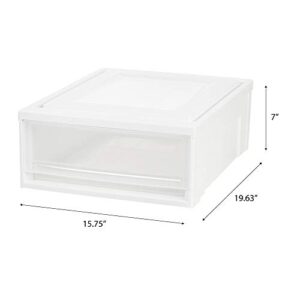 IRIS USA, Inc. 591059 IRIS USA, BC-500S, Shallow Box Chest Drawer, 4 Pack, White, 22 Quart