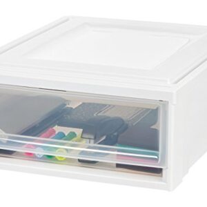 IRIS USA, Inc. 591059 IRIS USA, BC-500S, Shallow Box Chest Drawer, 4 Pack, White, 22 Quart