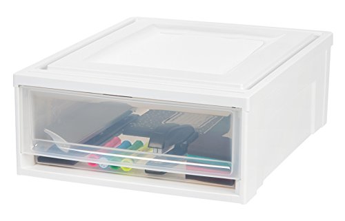 IRIS USA, Inc. 591059 IRIS USA, BC-500S, Shallow Box Chest Drawer, 4 Pack, White, 22 Quart