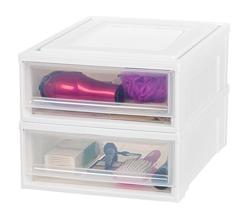 IRIS USA, Inc. 591059 IRIS USA, BC-500S, Shallow Box Chest Drawer, 4 Pack, White, 22 Quart