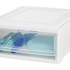 IRIS USA, Inc. 591059 IRIS USA, BC-500S, Shallow Box Chest Drawer, 4 Pack, White, 22 Quart