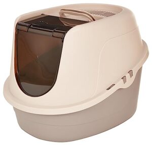 amazon basics no-mess hooded cat litter box, standard, multicolor, 21 in x 16 in x 15 in