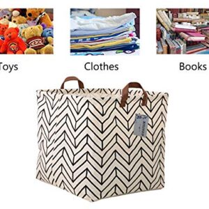 Square Storage Basket Fabric Organizer Bin for Toys,Books,Clothes,Gifts,Pets-Perfect for Home,Office,Nursery,Dorm,Shelf, Gift Baskets(Geometric)