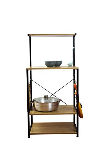 Uniware Professional Wooden Kitchen Shelf/Baker Rack 4 Tier Shelves (23.62" L x 15.75" W x 48.43" H)